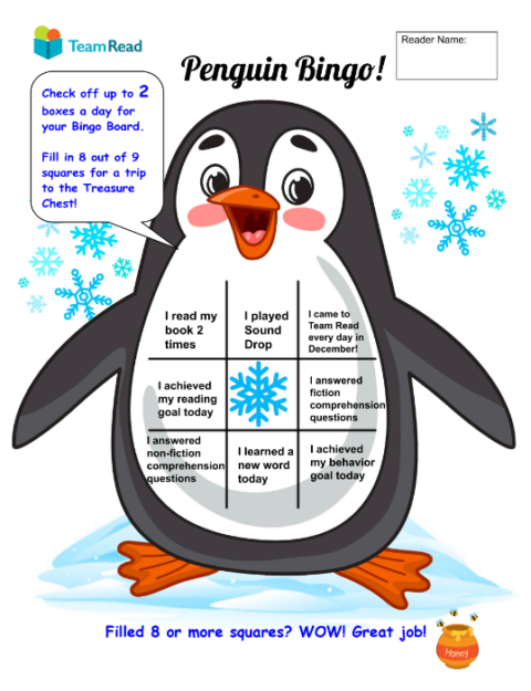 December Theme: Penguin Bingo! | Team Read